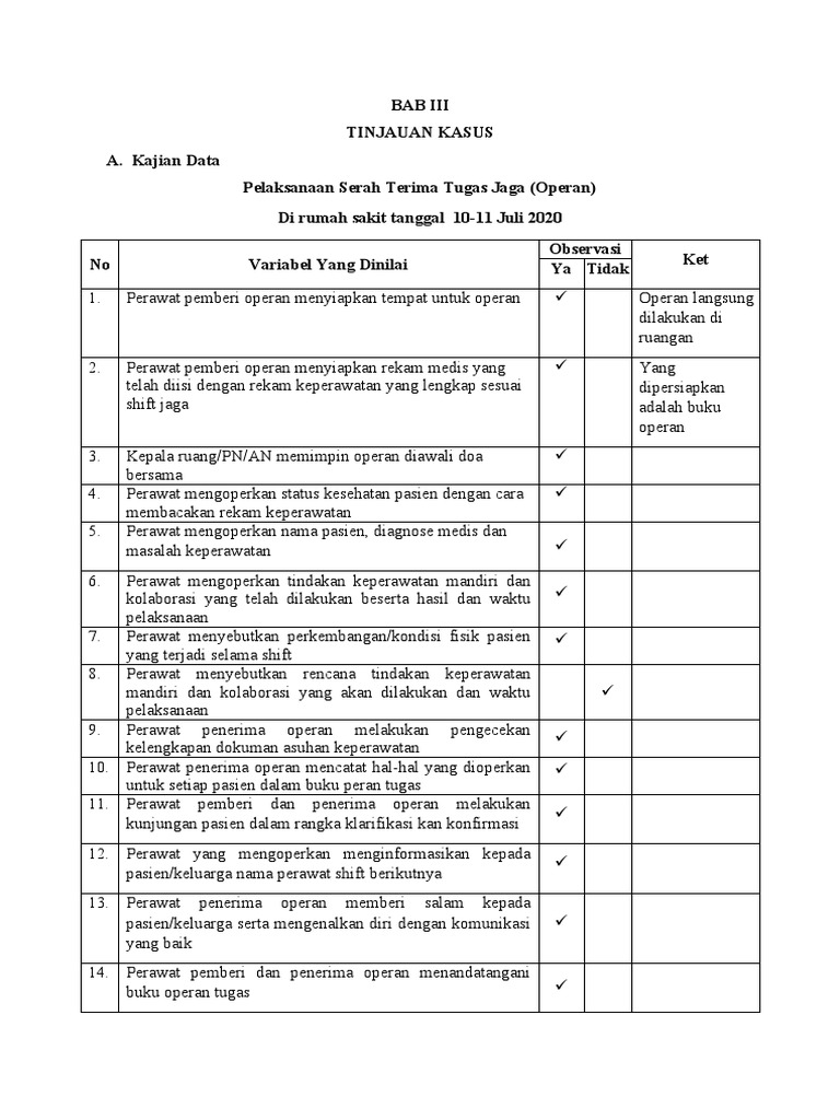 Contoh Kasus Hand Over | PDF