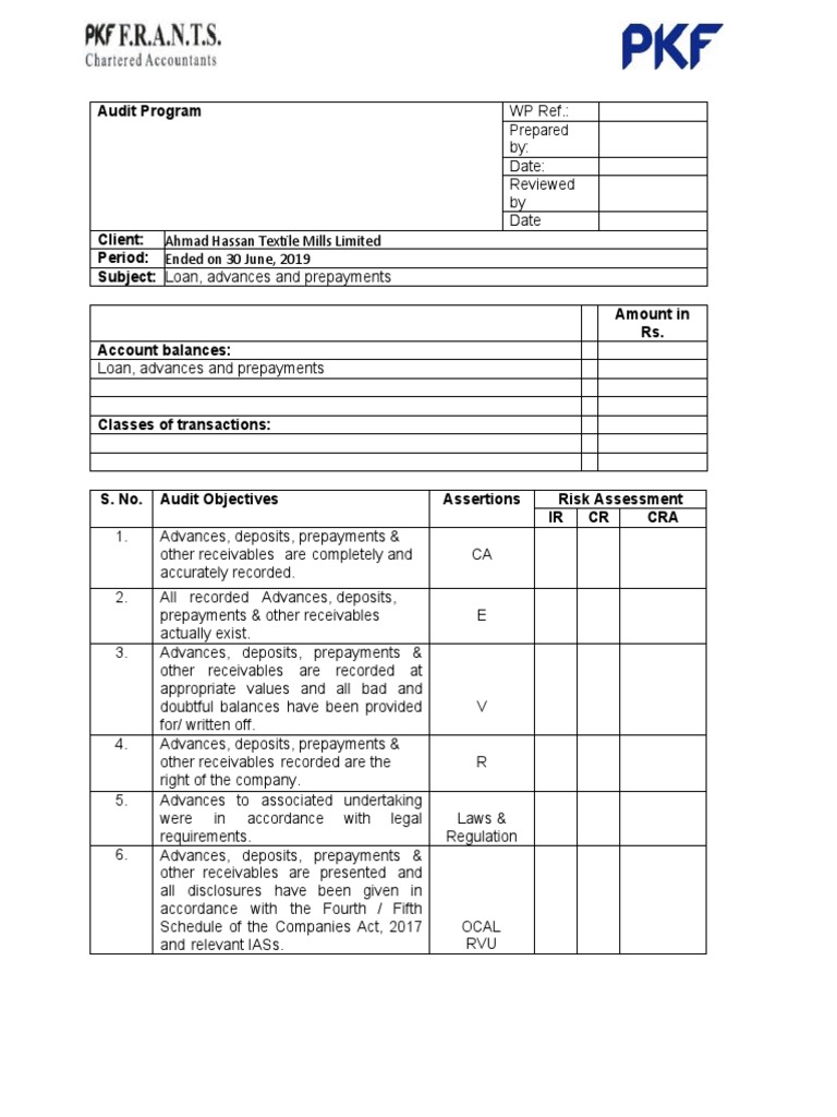 Long-Term Loans Audit Procedures | PDF | Audit | Internal Control