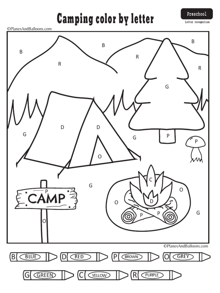 Camping Color by Letter | PDF