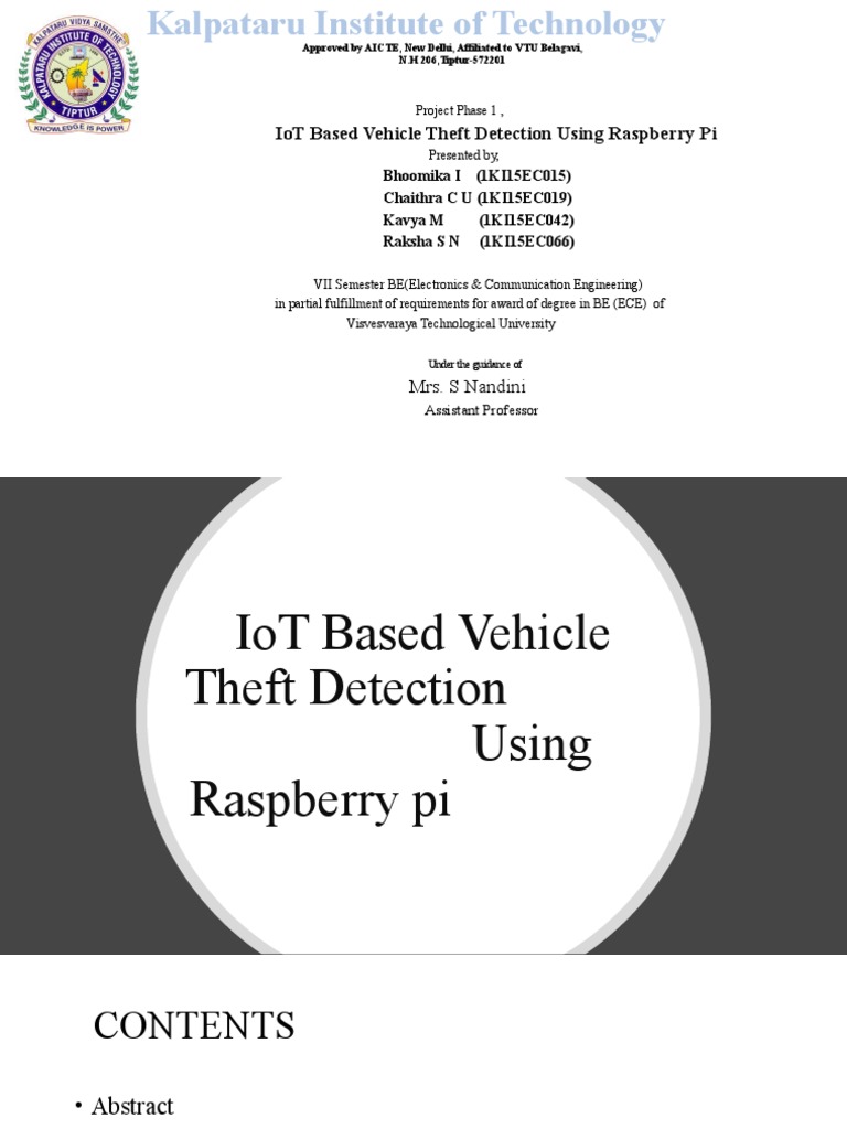 Iot Based Vehicle Theft Detection Using Raspberry Pi: Mrs. S Nandini | PDF | Internet Of Things ...