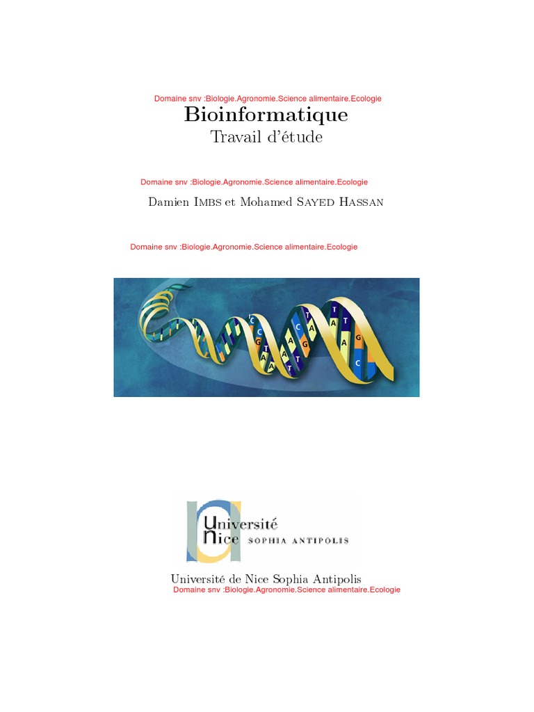 Bioinformatique PDF | PDF | Bio-informatique | Protéines
