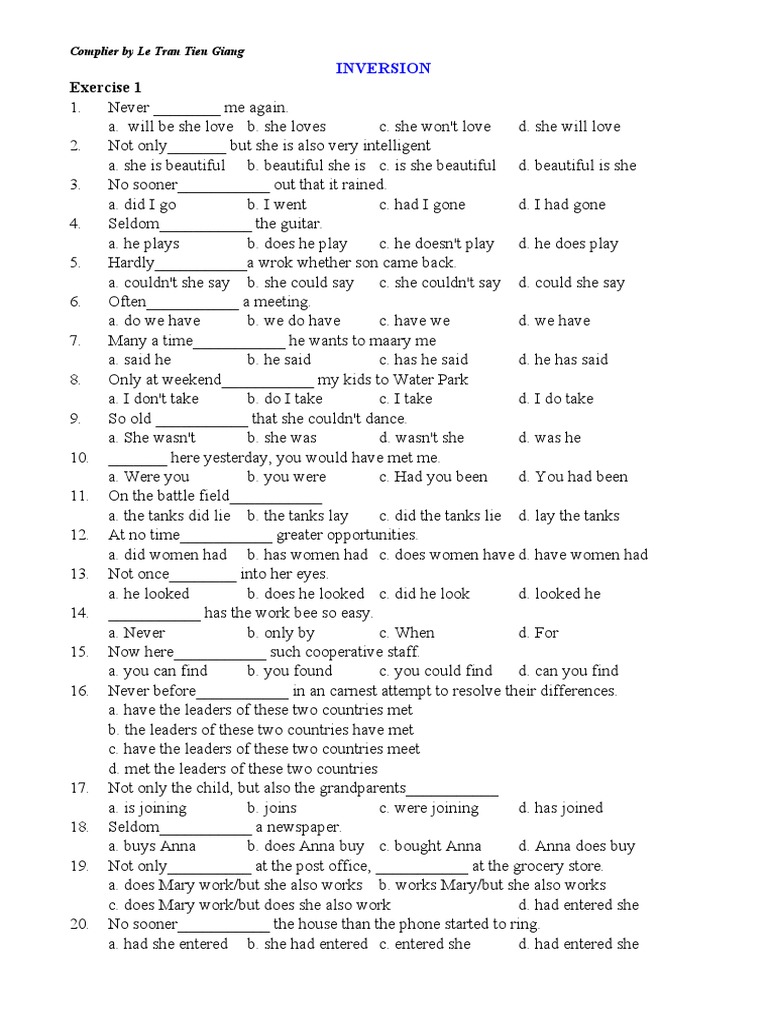 Multiple Choice of Inversion | PDF