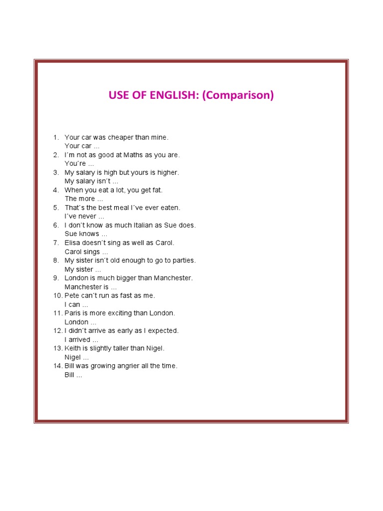 Rephrasings On Comparison With Key Sentence Transformation Rephrasing ...