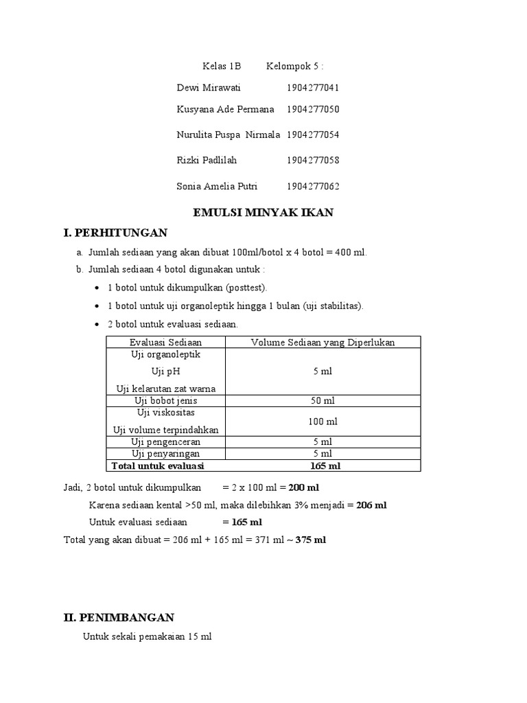 Emulsi Minyak Ikan 5B | PDF