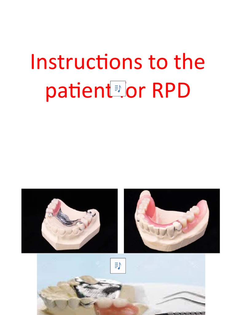 Instructions To The Patient For RPD | PDF