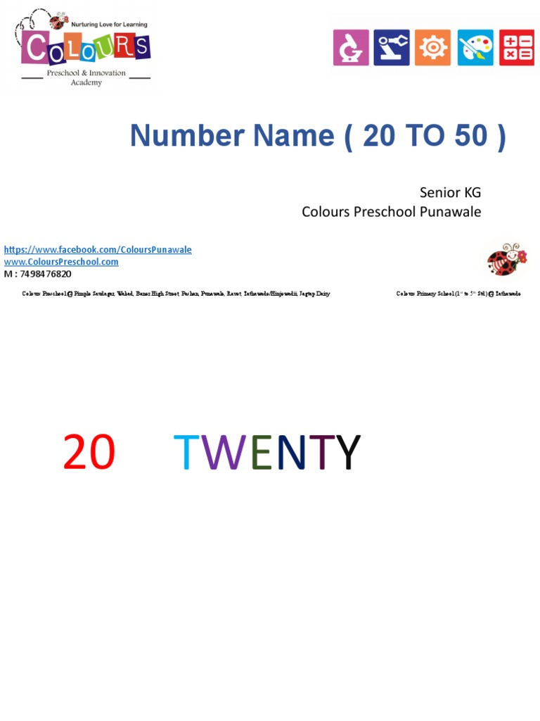 Number Name 21 To 50 | PDF