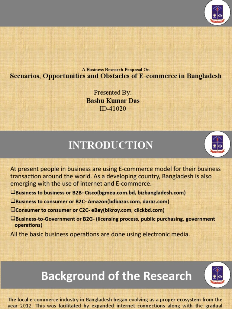 Business Research Proposal-Presentation | PDF | E Commerce | Market ...