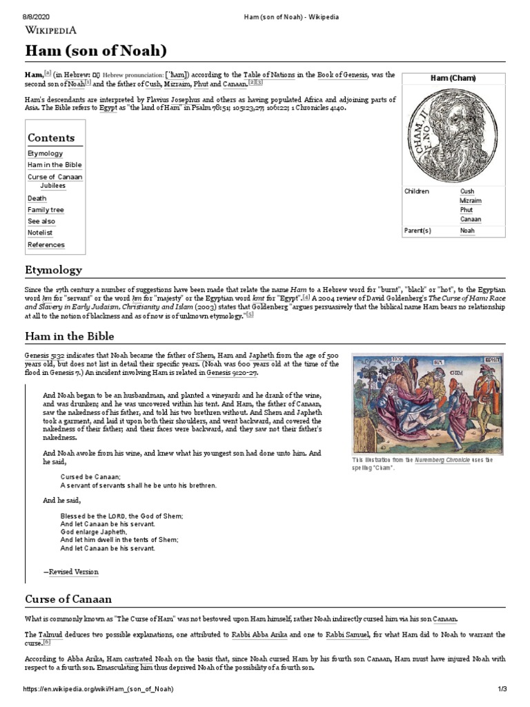 Ham (Son of Noah) - Wikipedia | PDF | Ham (Son Of Noah) | Torah Books