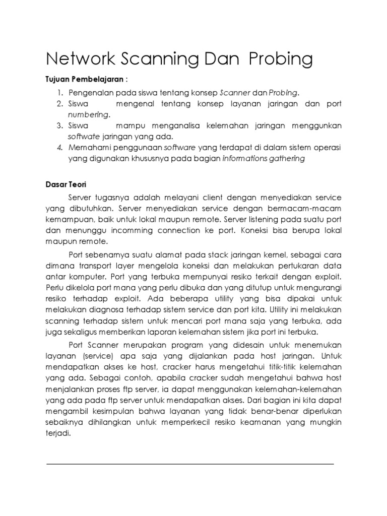 Modul Network Scanning Dan Probing | PDF