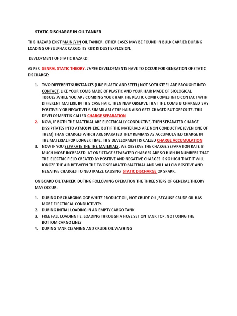 2m-E Static Discharge | PDF | Electrostatic Discharge | Oil Tanker