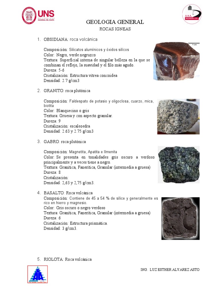 Practica Rocas Igneas | PDF | Roca (geología) | Cuarzo