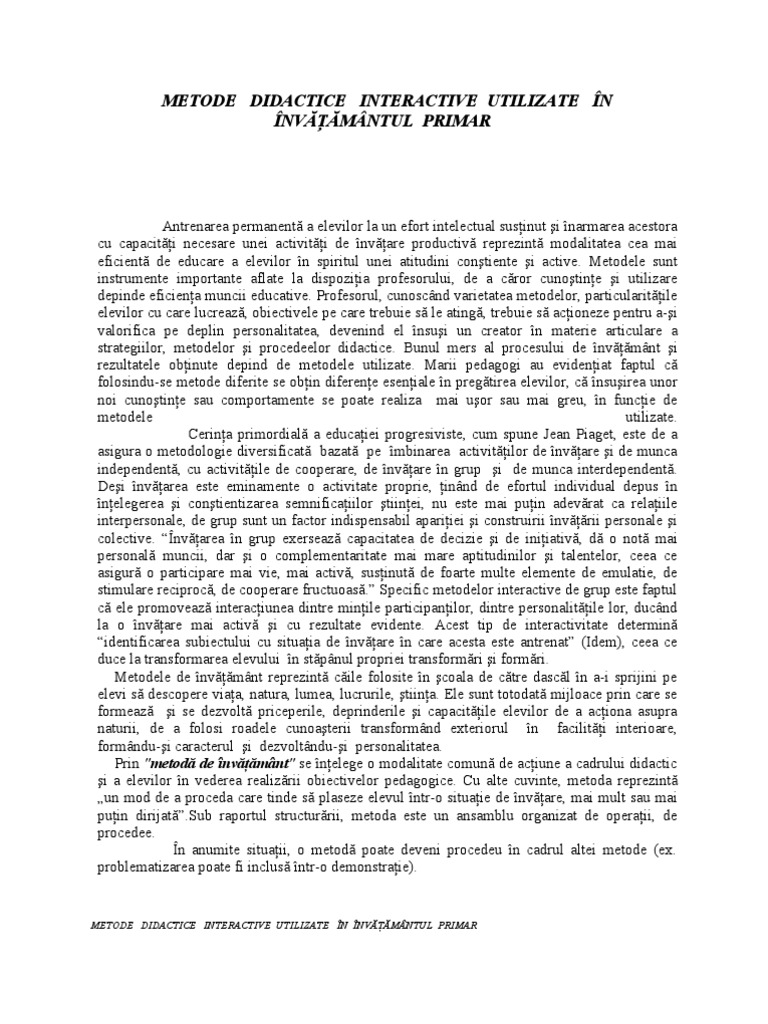 Metode Didactice | PDF