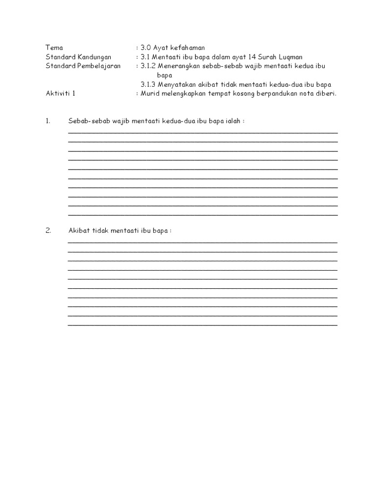 PI Mentaati Ibu Bapa | PDF