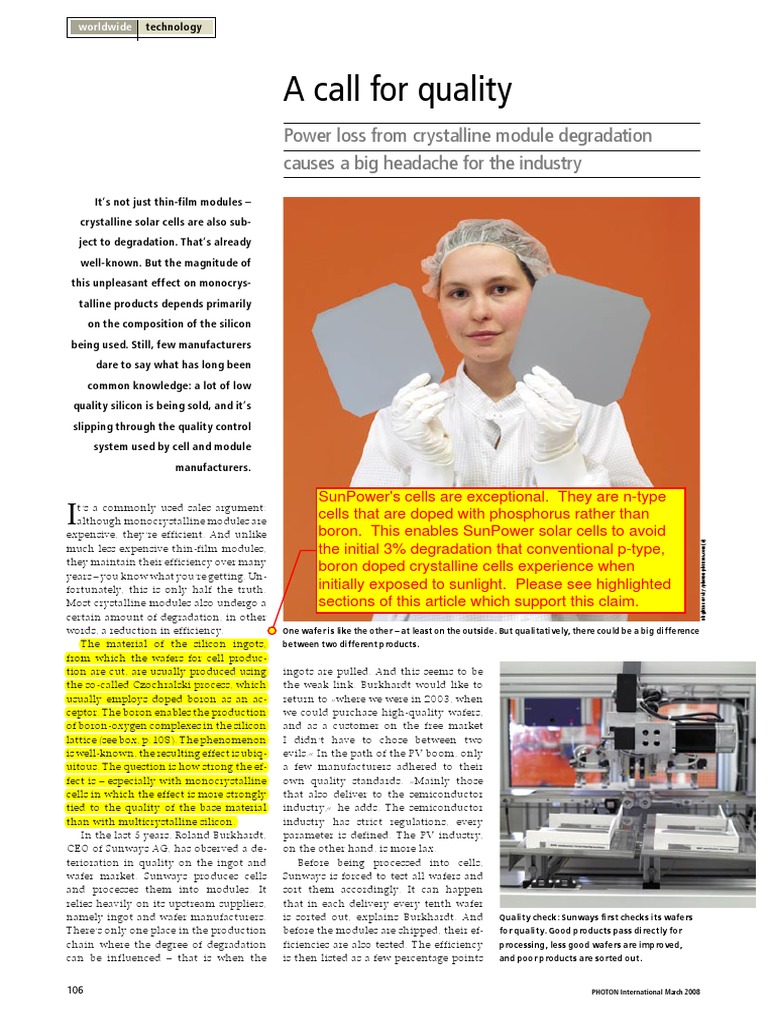 Photon - Article LID | PDF | Wafer (Electronics) | Solar Cell