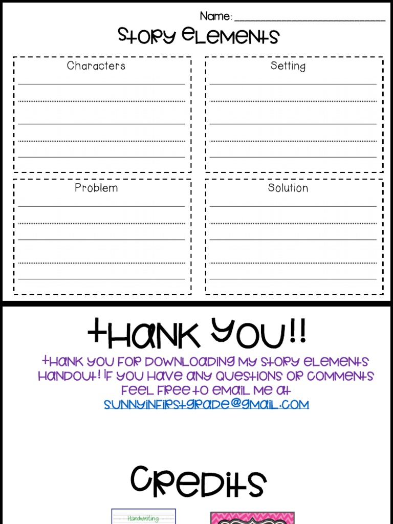 Story Elements Overview Handout | PDF | Games & Activities