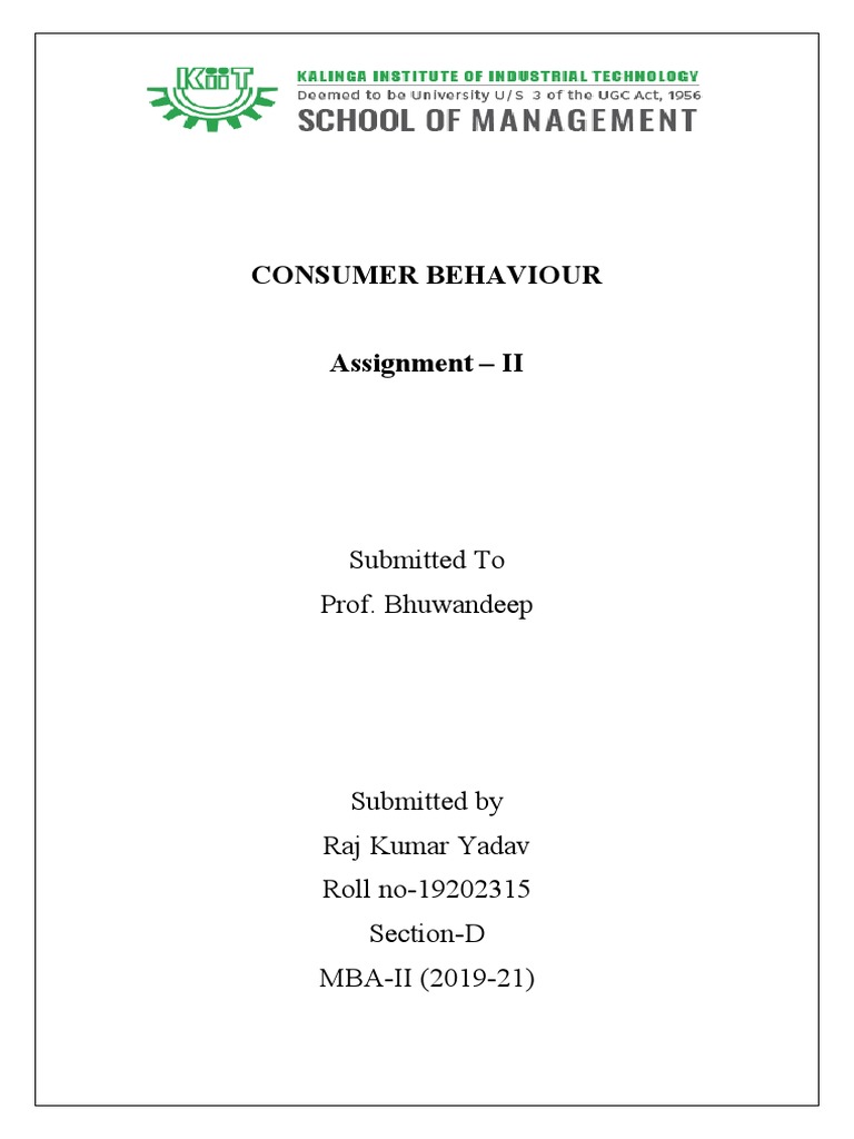 CONSUMER BEHAVIOUR Assignment-II | PDF | Amazon Echo | Brand