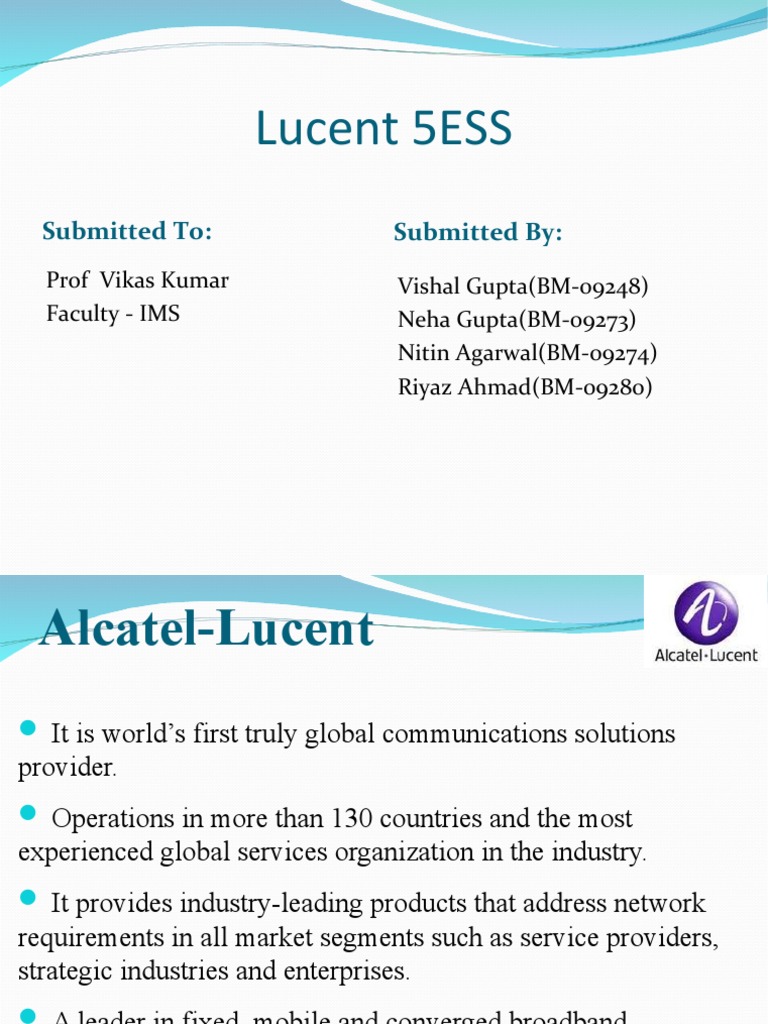 Lucent 5ESS: Submitted To: Submitted by | PDF | Computing | Computer ...