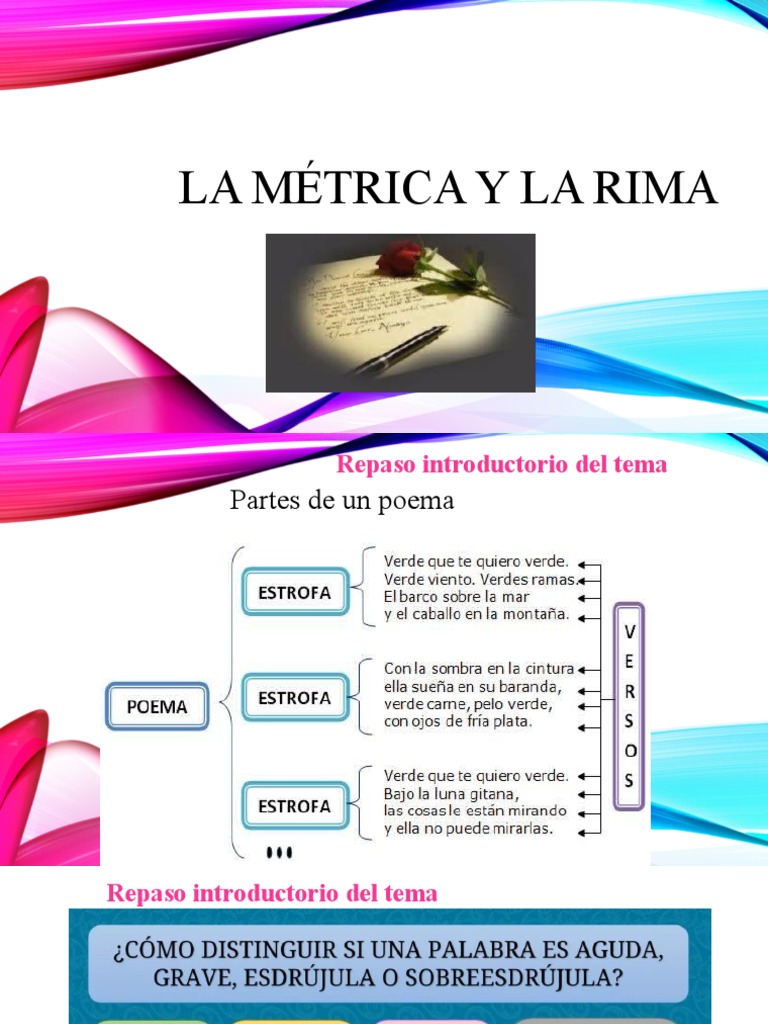 Métrica y rima en la poesía | PDF | Métodos y materiales de enseñanza ...