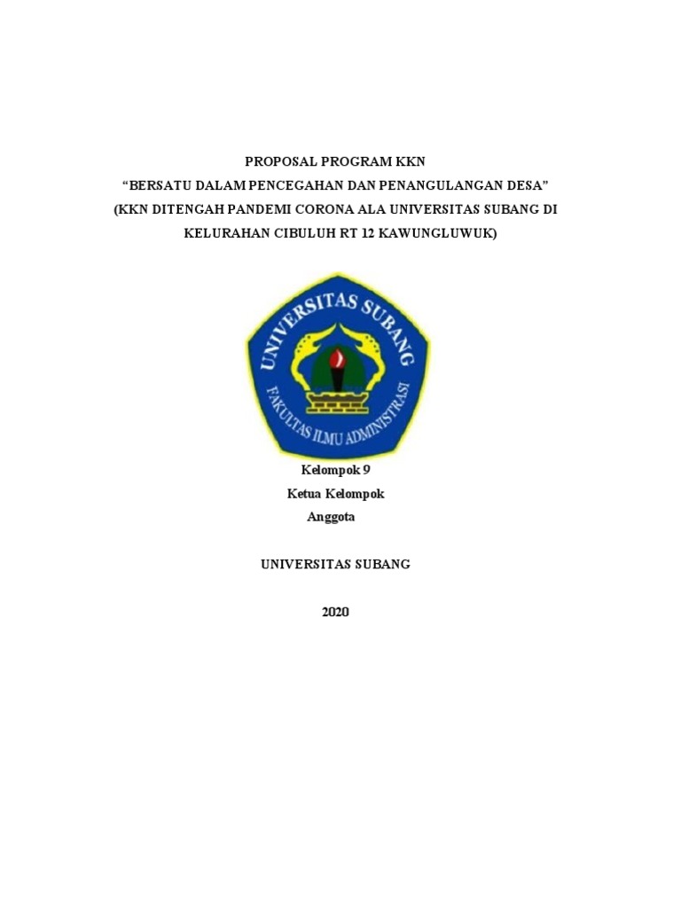Proposal Program KKN | PDF