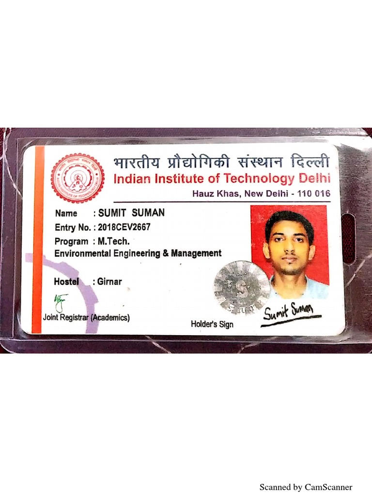 My IIT Delhi Identiy Card PDF | PDF