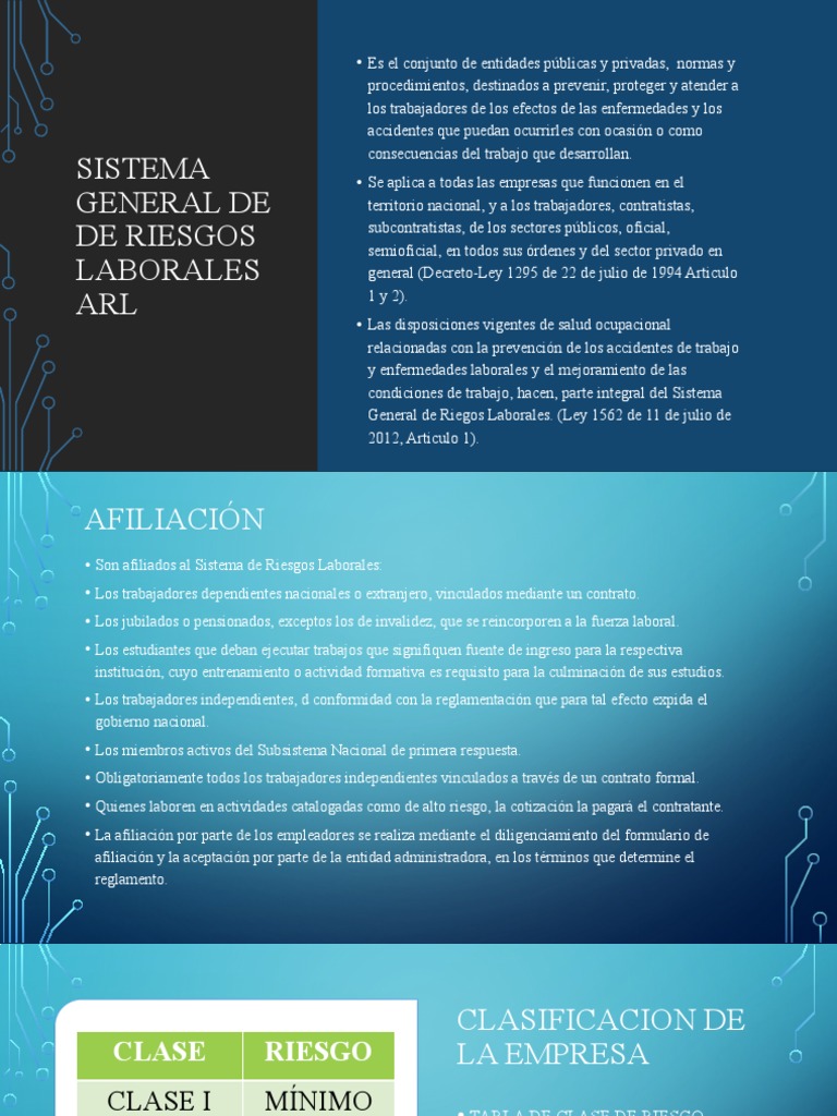Sistema General de Riesgos Arl | PDF | Seguridad y salud ocupacional ...