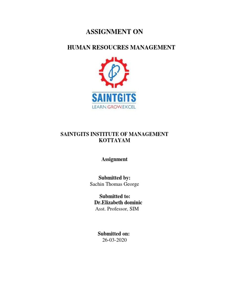 HRM Assignment Cover Page Template | PDF | Social Science | Science ...
