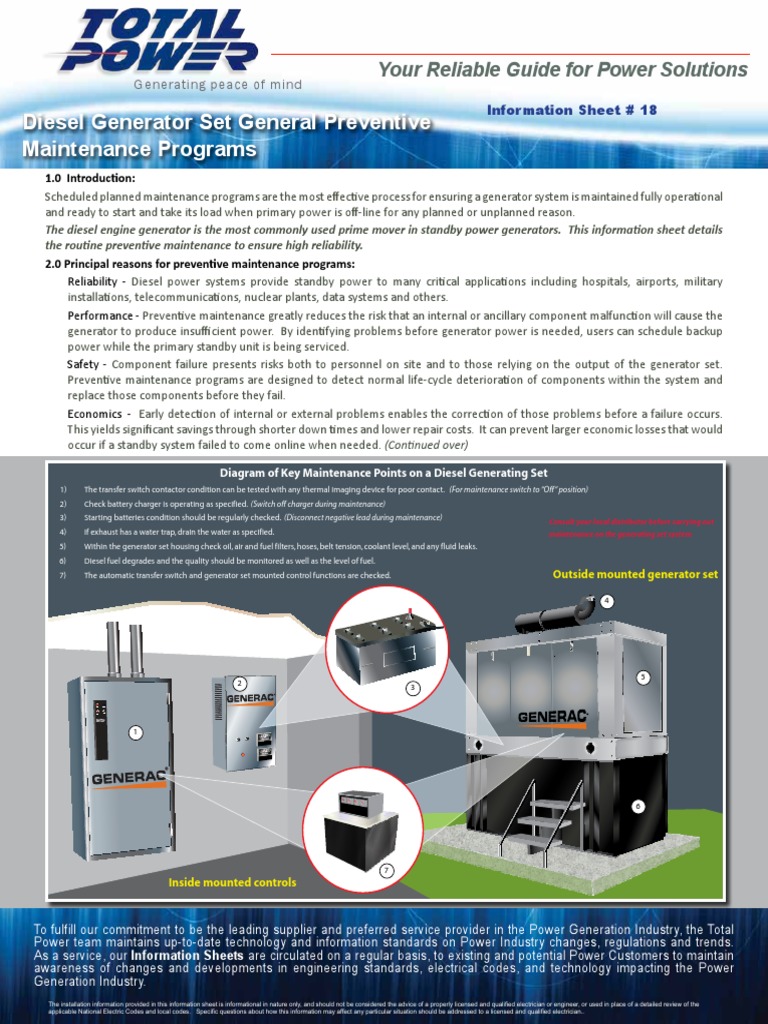 Diesel Generator Set General Preventive Maintenance Programs | Download ...
