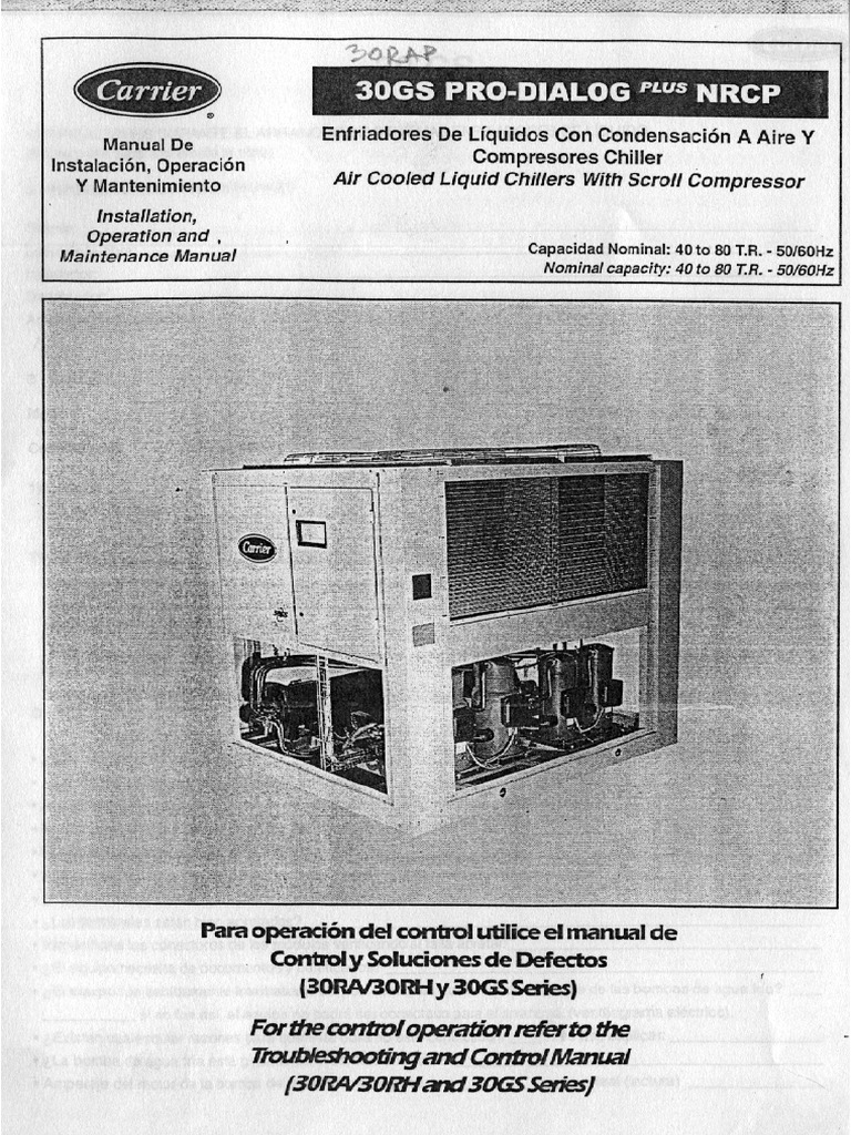 Carrier Manual 30rap-Espanol PDF | PDF