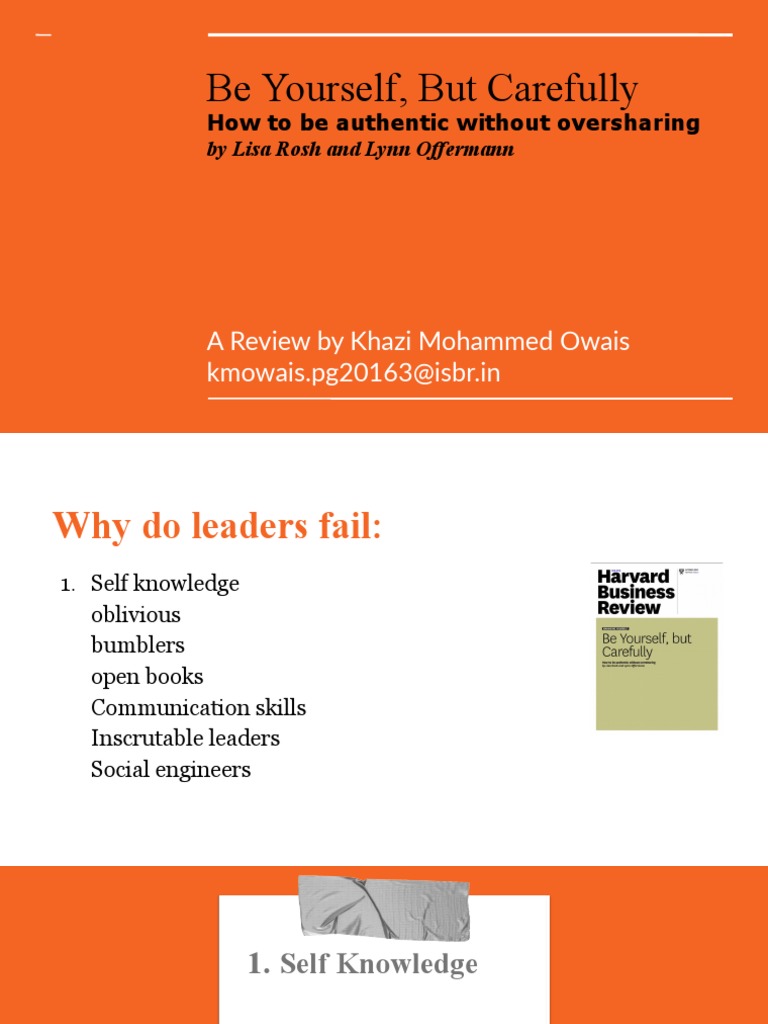 Be Yourself, But Carefully | PDF | Behavioural Sciences | Cognitive Science