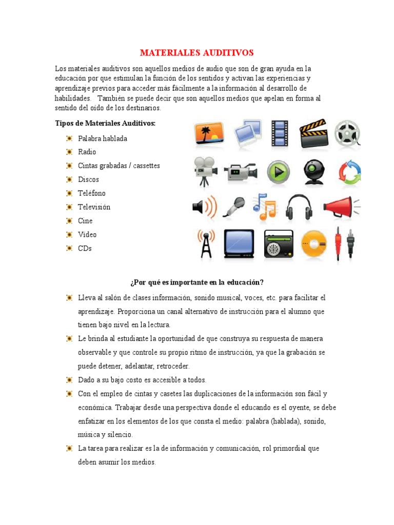 Materiales Auditivos | PDF