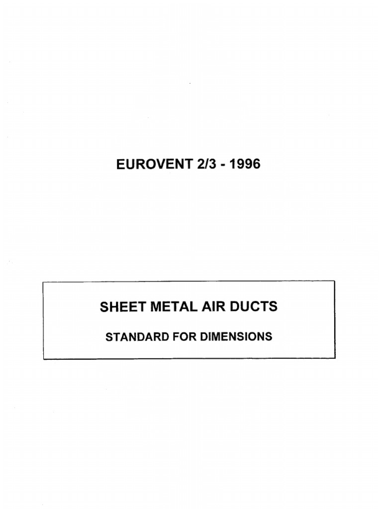 Eurovent 2/3 Duct Dimension Standards | PDF