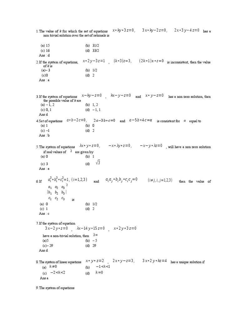 Test 1 Determinants Final | PDF | Equations | Trigonometric Functions