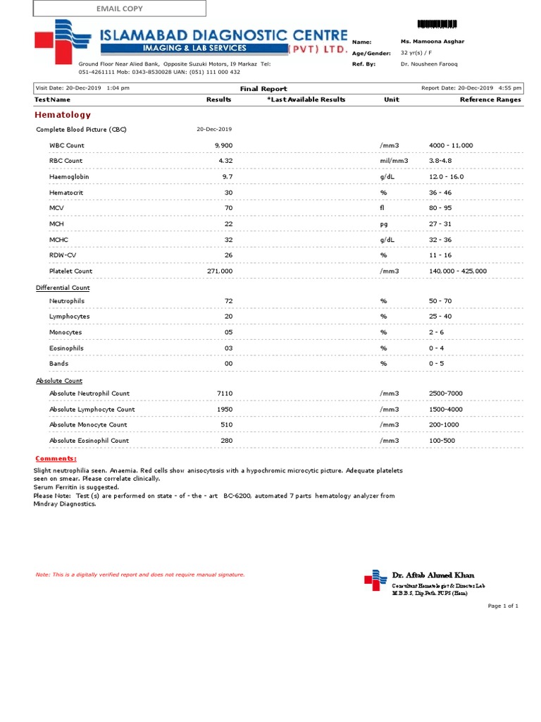 Complete Blood Picture (CBC) PDF | PDF | Immunology | Biotechnology