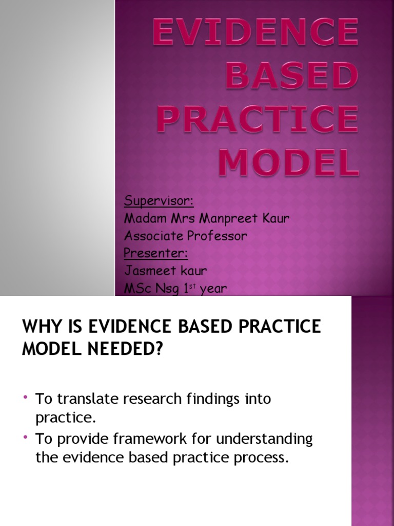 EBP models needed for translating research into practice | PDF ...
