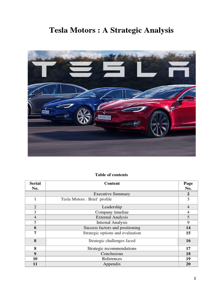 Tesla Motors: A Strategic Analysis | PDF | Strategic Management ...