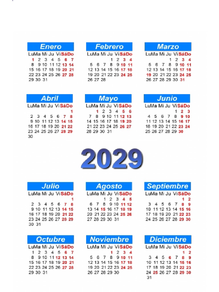 Calendario 2030 | PDF