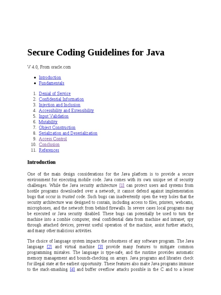 Secure Coding Guidelines For Java Pdf Inheritance Object Oriented 4499