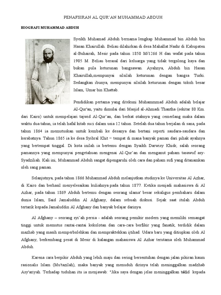 Biografi Muhammad Abduh | PDF
