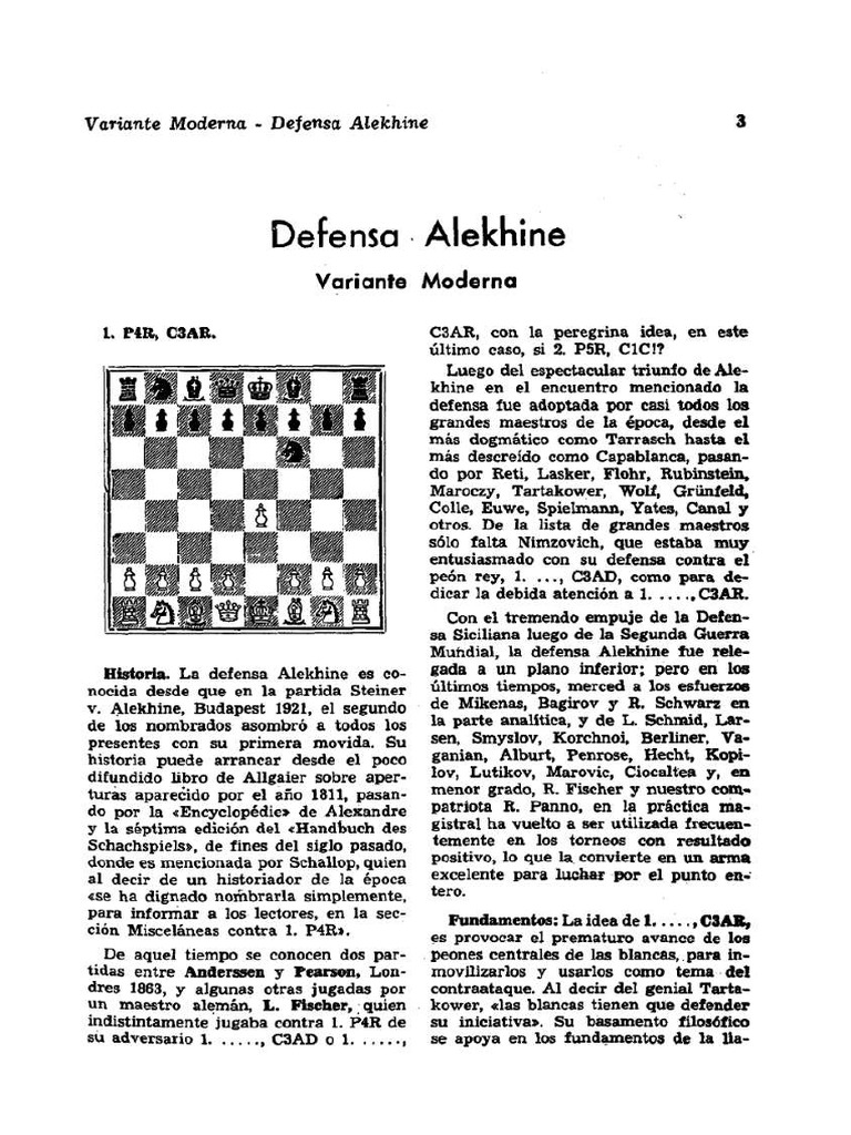 Apertura Alekhine - Variante Moderna | PDF