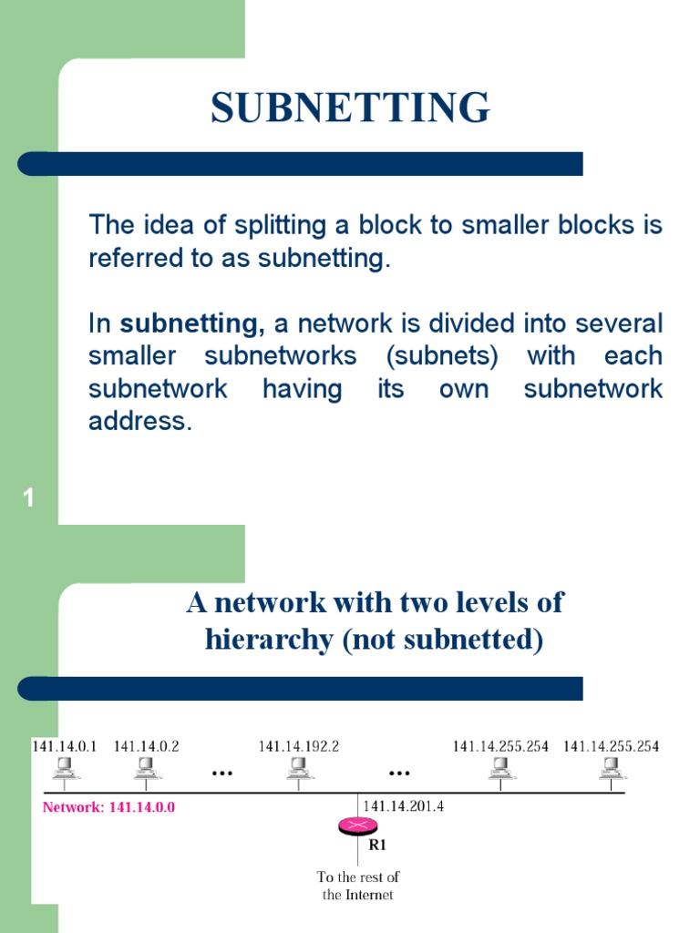 Ip Address Subnetting Lecture 03 Pdf Computer Architecture Internet Protocols