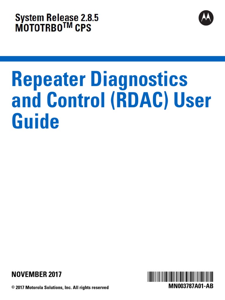 Repeater Diagnostics and Control (RDAC) User Guide: November 2017 | PDF ...