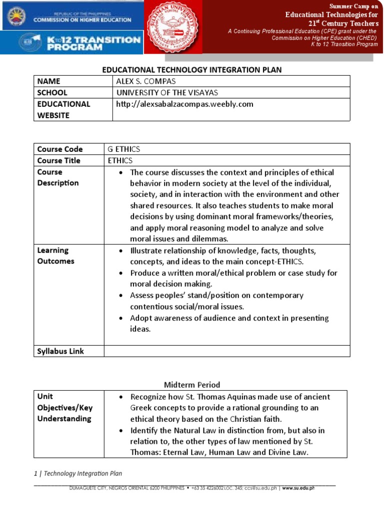 Compas EdTech - Integration - Plan - Template - Word | PDF ...