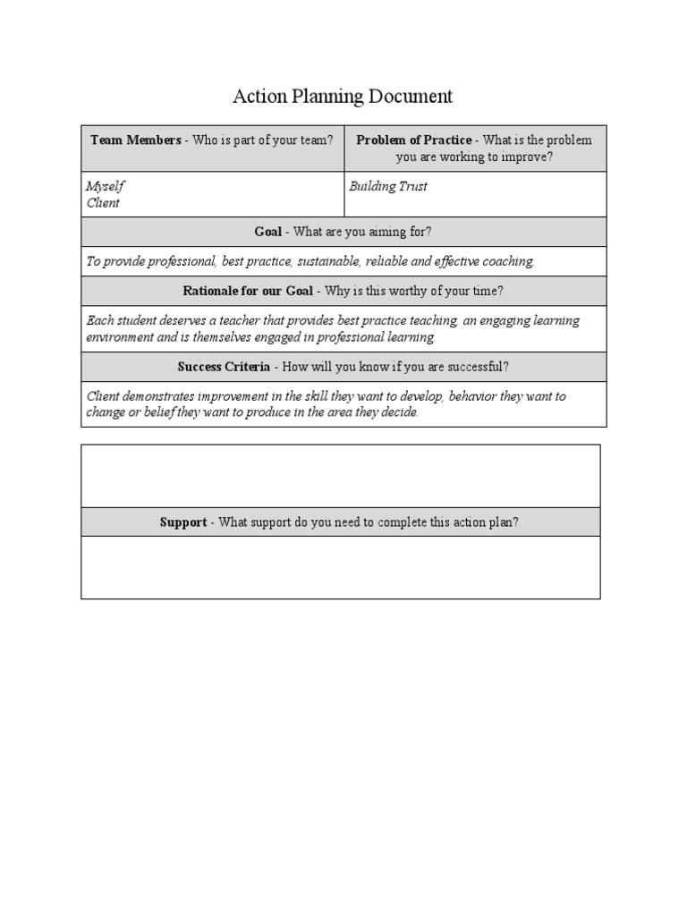 Action Planning Document | PDF