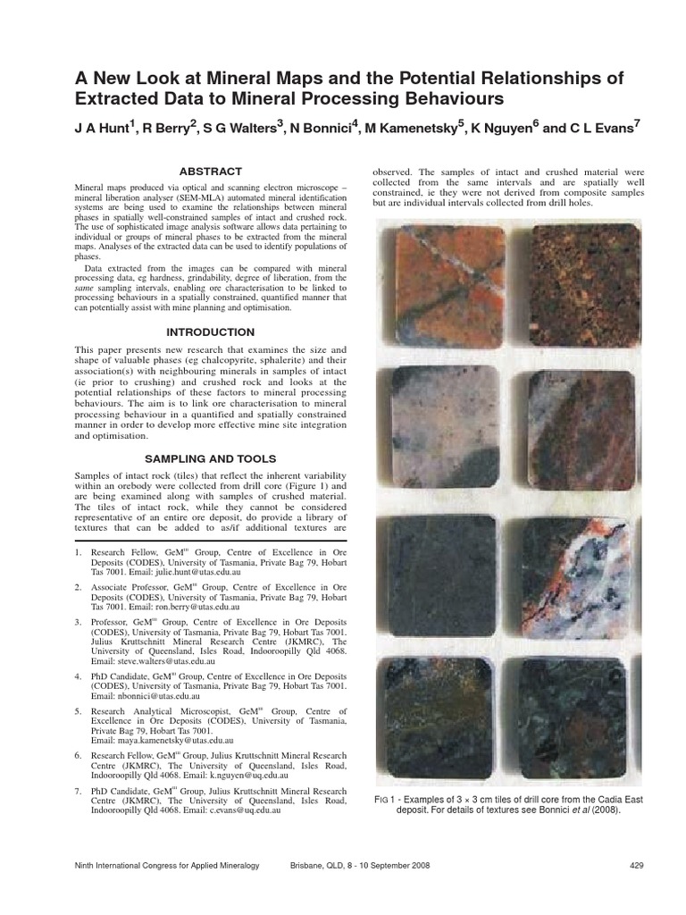 A New Look at Mineral Maps and The Potential Relationships of PDF | PDF ...