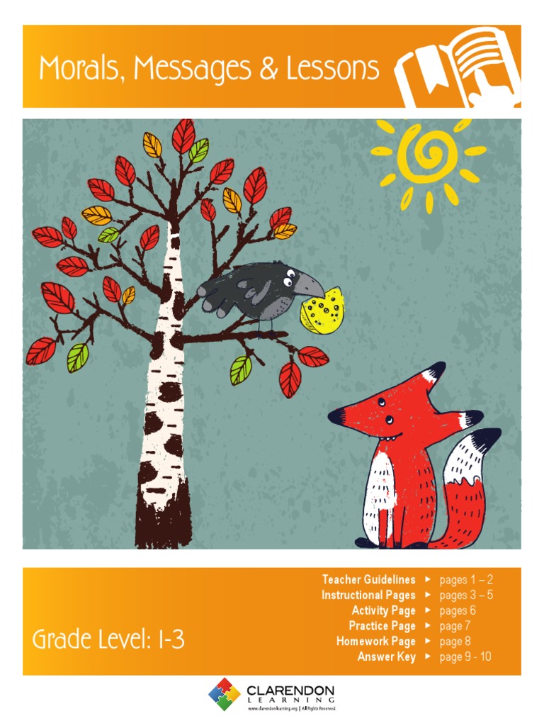 Morals Messages Lessons Lesson Plan | PDF | Fable | Homework