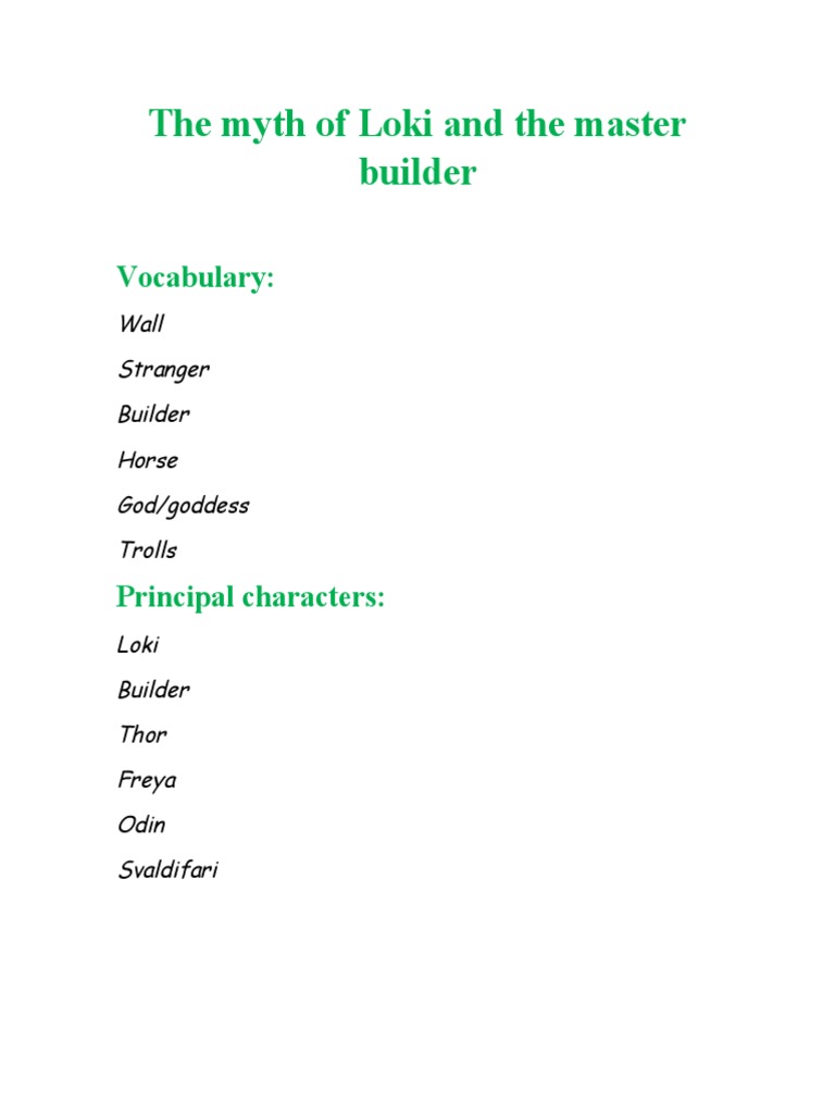 The Myth of Loki and The Master Builder | PDF
