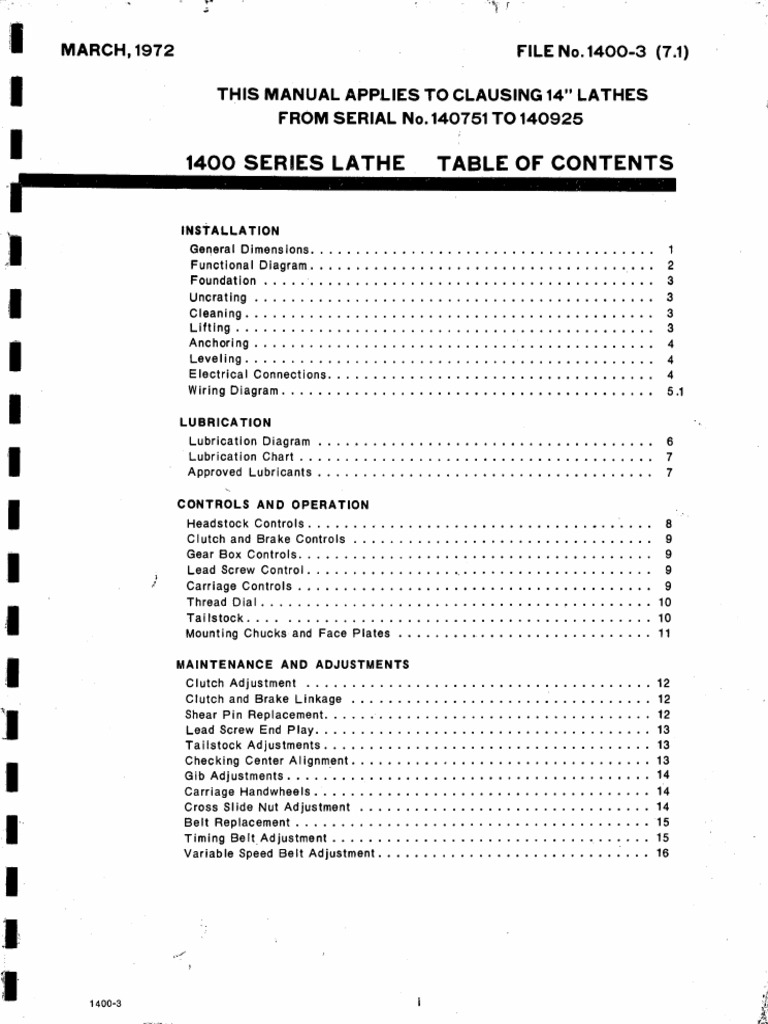 Torno Clausing 14 | PDF