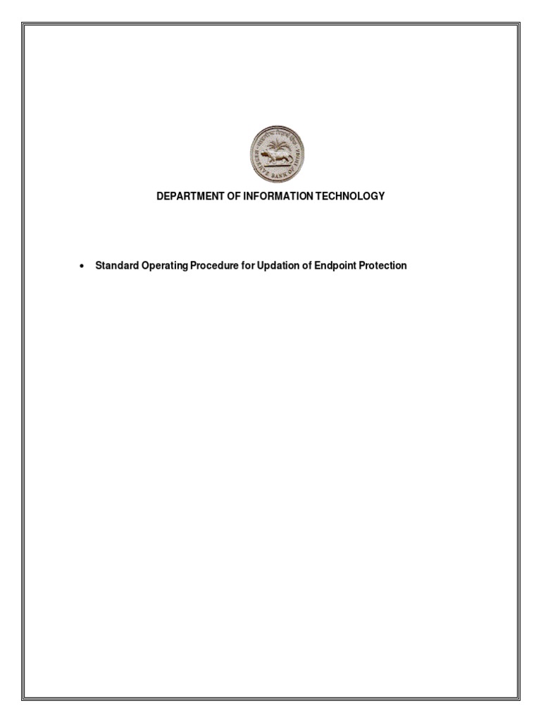 SoP For Updation of Endpoint Protection | PDF | Cyberspace | Computing ...