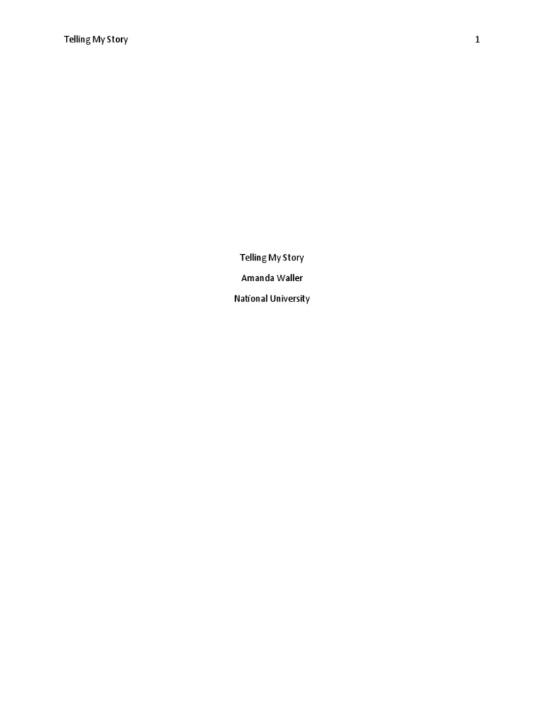 Telling My Story | PDF | Change | Teachers