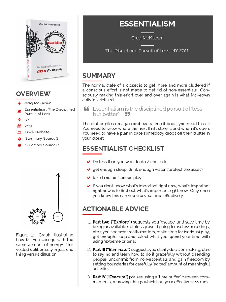 Essentialism: Å Essentialism Is The Disciplined Pursuit of Less But ...